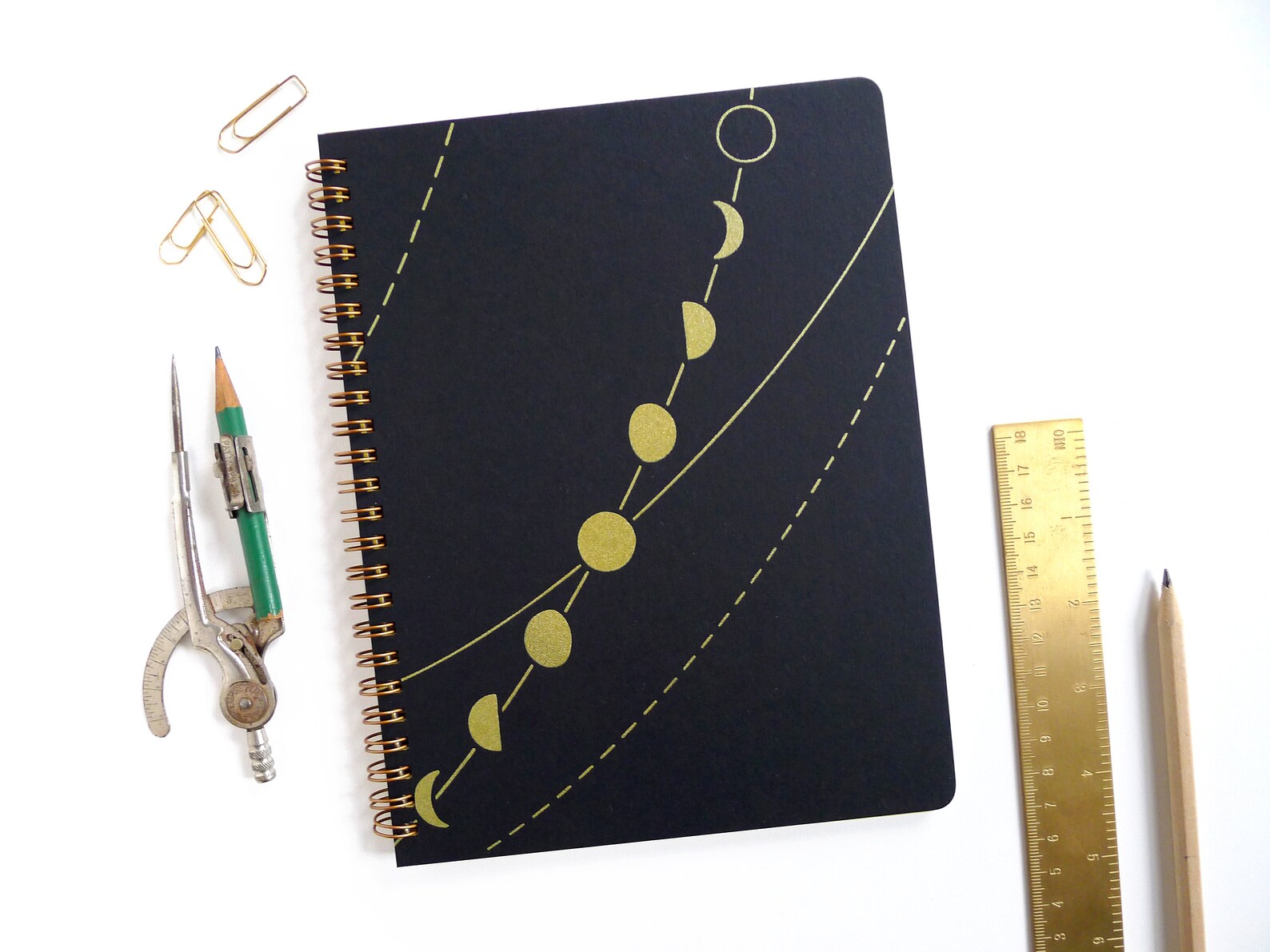 Moon Phase Coil Notebook / Coil Bound Notepad / Lined or Blank - Etsy