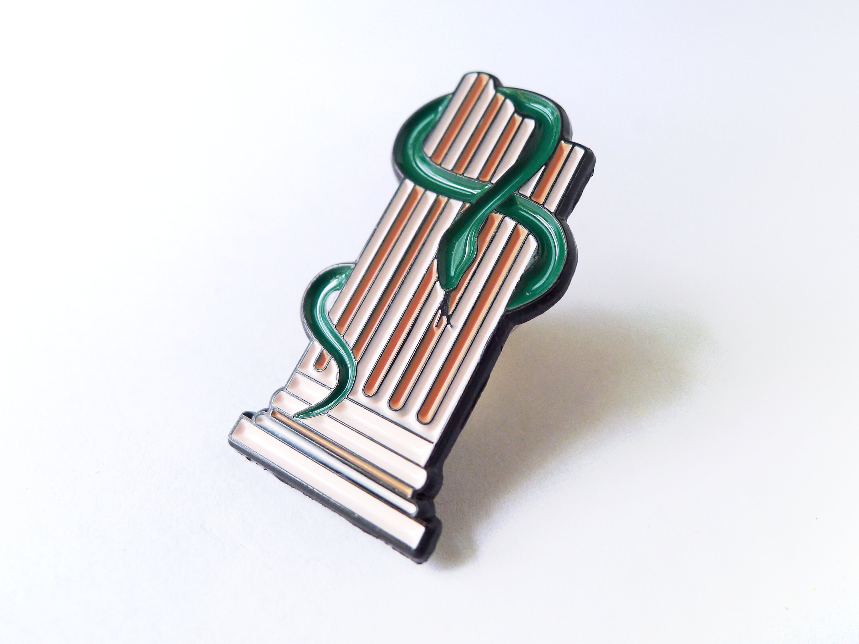 Snake & Column Pin / Broken Column Enamel Pin / Ancient Greek | Etsy