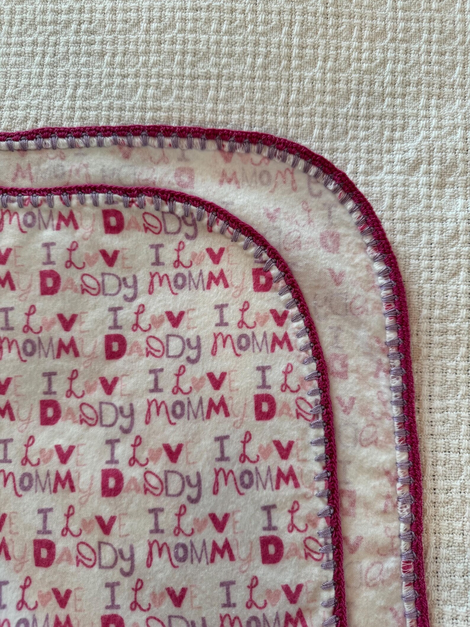 Newborn Swaddle Flannel Swaddle Receiving Blanket Hand Crochet Edging ...