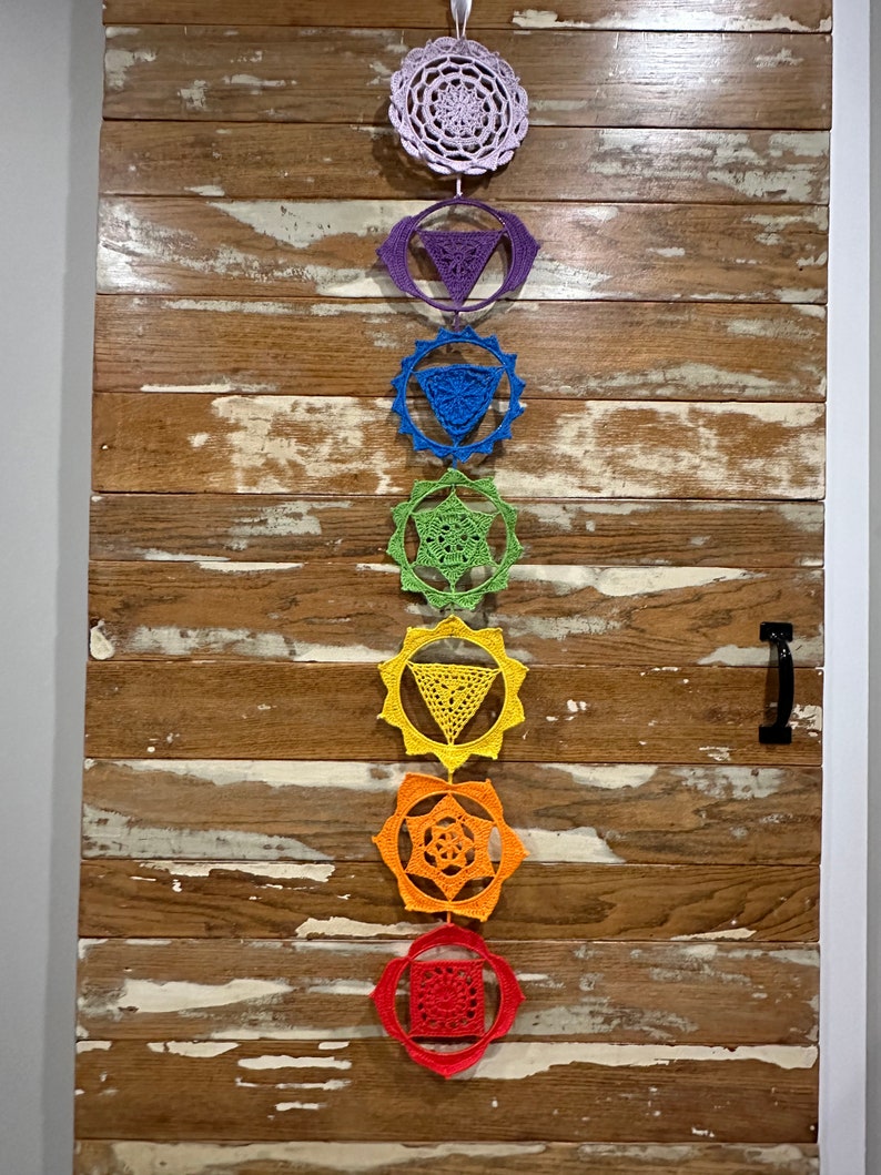 Chakra Wall Hanging Crocheted Chakra Symbols - Etsy