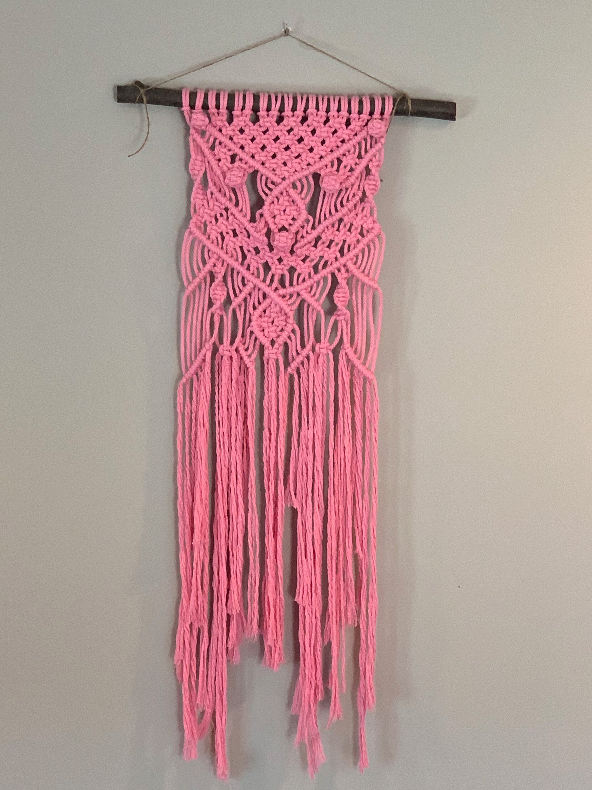 Pink Macrame Wall Hanging Girls Room Nursery Wall Decor Boho Wall Art ...