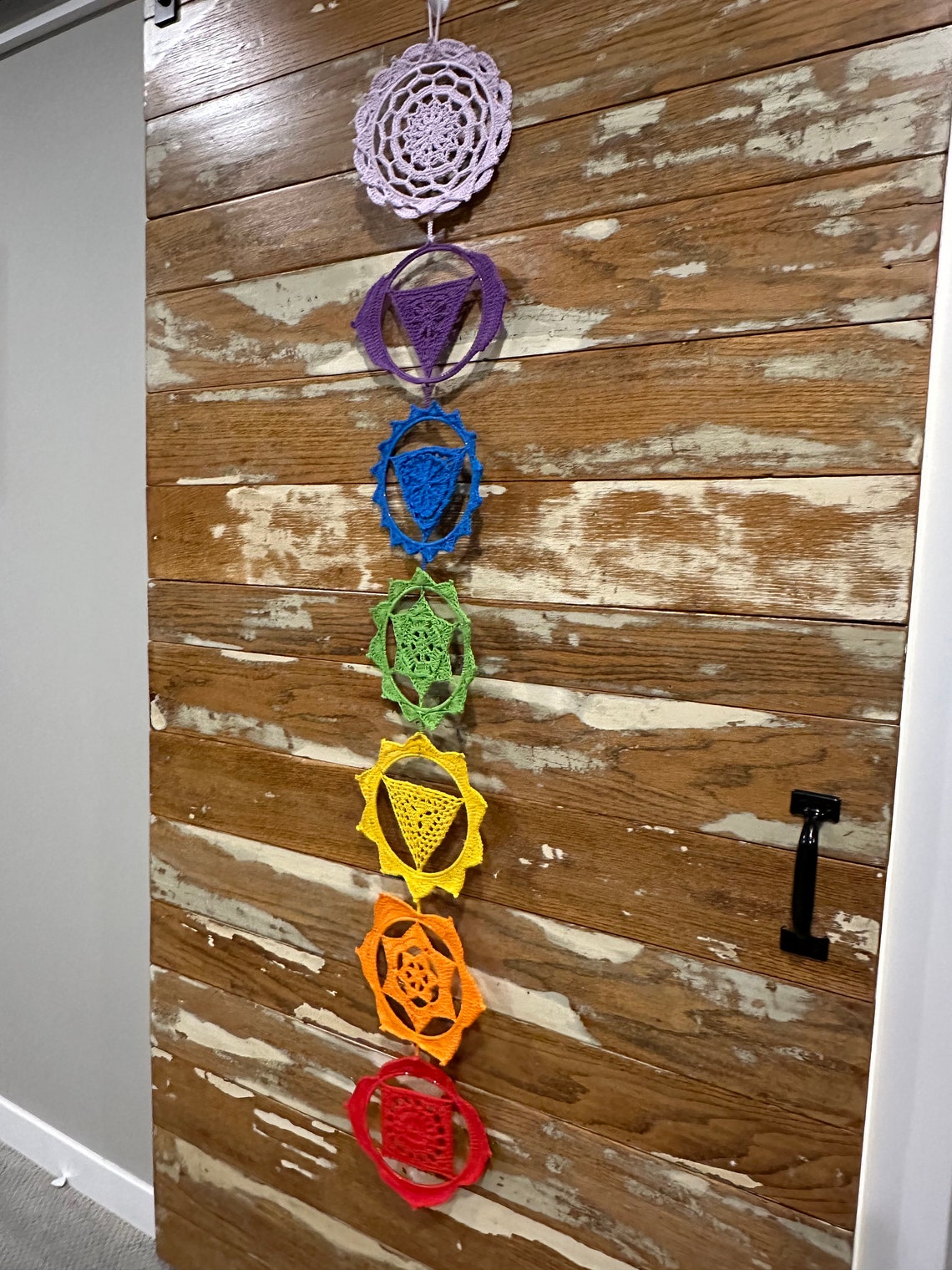 Chakra Wall Hanging Crocheted Chakra Symbols - Etsy