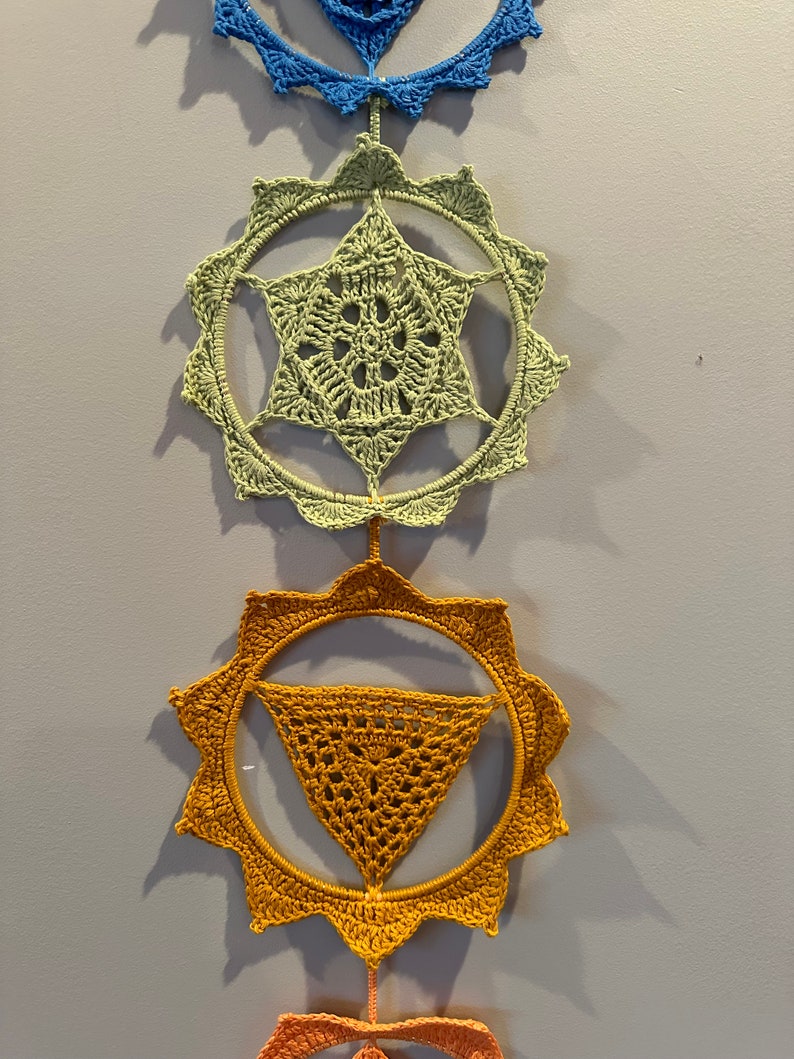 Chakra Wall Hanging Crocheted Chakra Symbols - Etsy