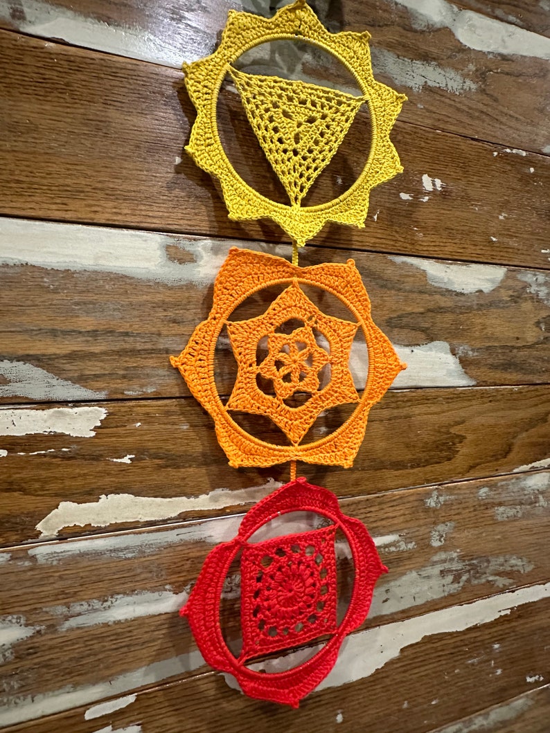 Chakra Wall Hanging Crocheted Chakra Symbols - Etsy