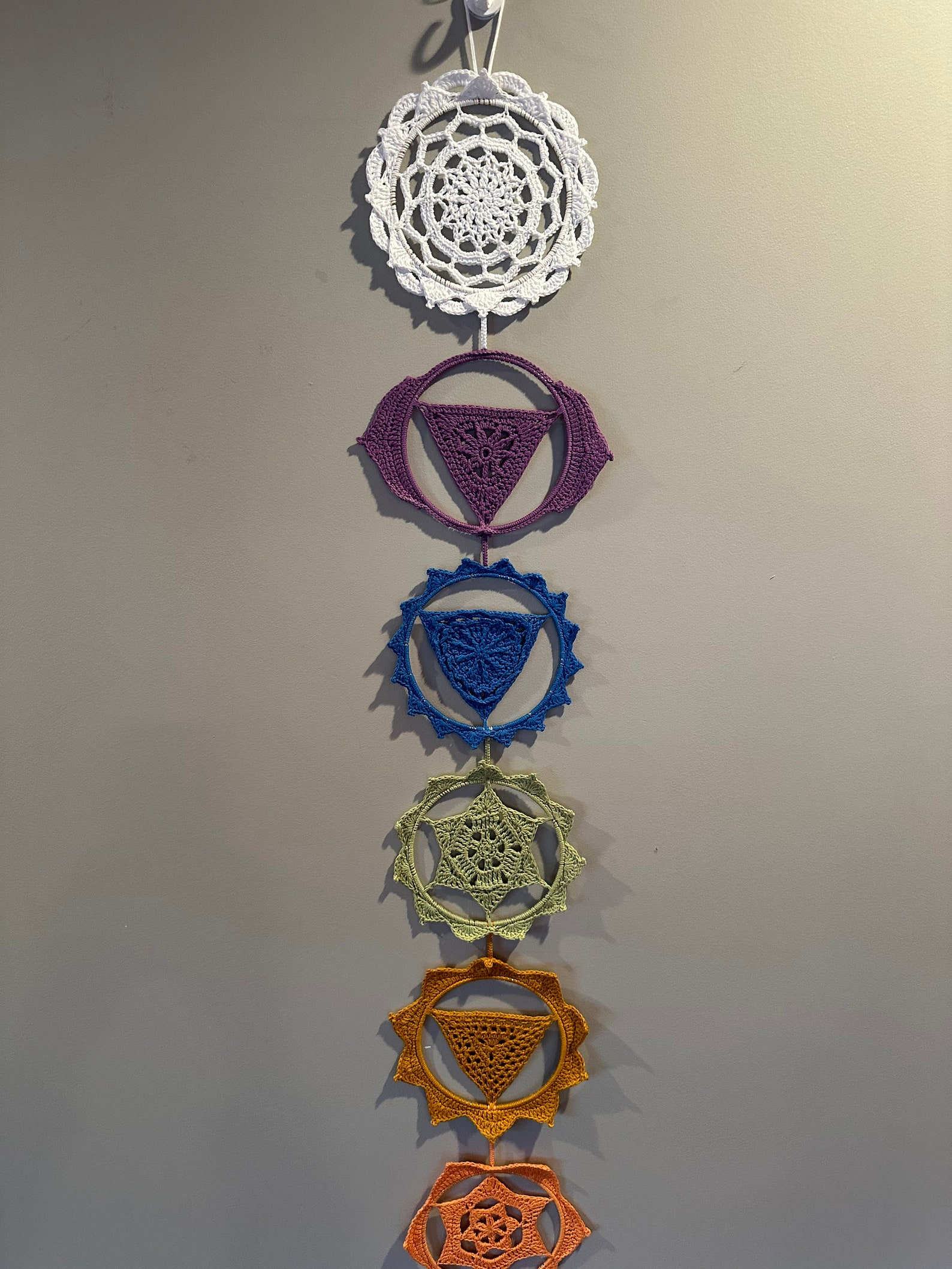 Chakra Wall Hanging Crocheted Chakra Symbols - Etsy