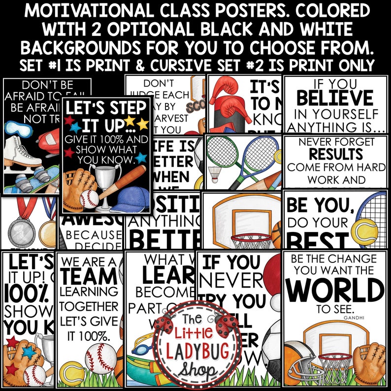 Sports Theme Classroom Decor Bulletin Board Sports Theme Motivational ...