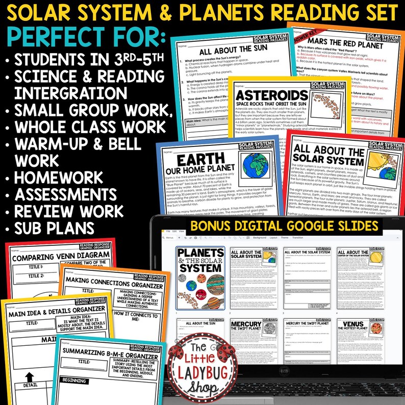 Solar System Reading Passages | Planets Reading Comprehension Passages ...