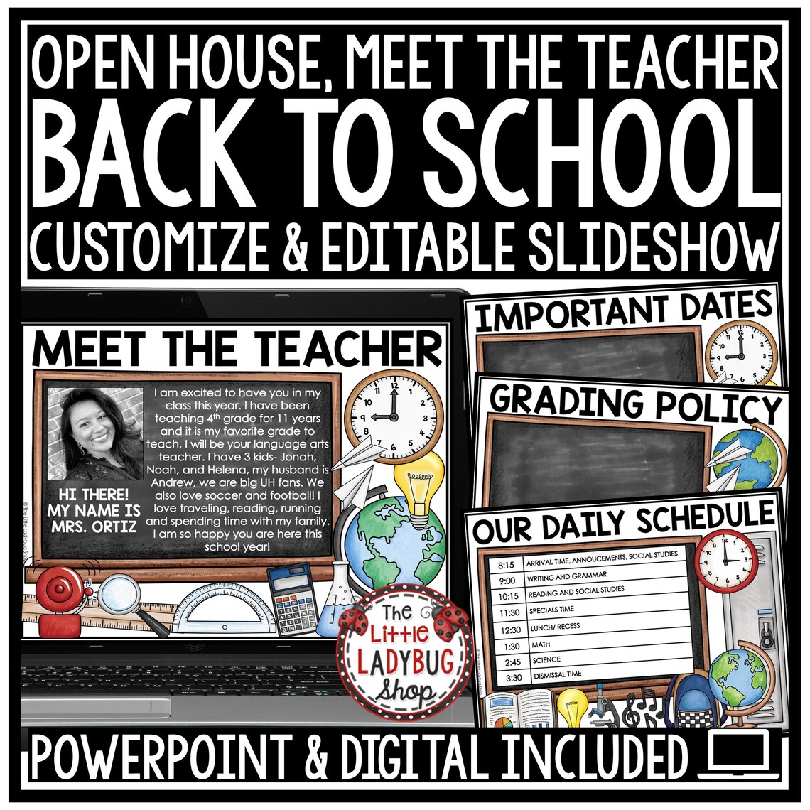 Back to School Slide Templates | Meet the Teacher Slideshow Template ...