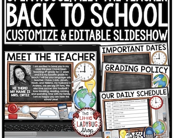 Meet the Teacher Open House Editable Slides - Etsy