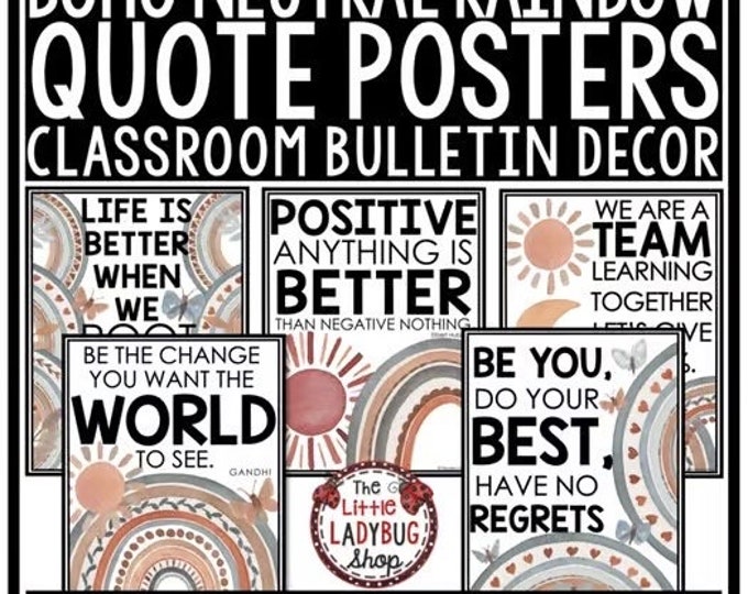 PRINTABLE Boho Classroom Poster Pack | Bulletin Board Posters ...