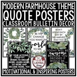 Modern Farmhouse Theme Classroom Decor Bulletin Board Boho Farmhouse ...