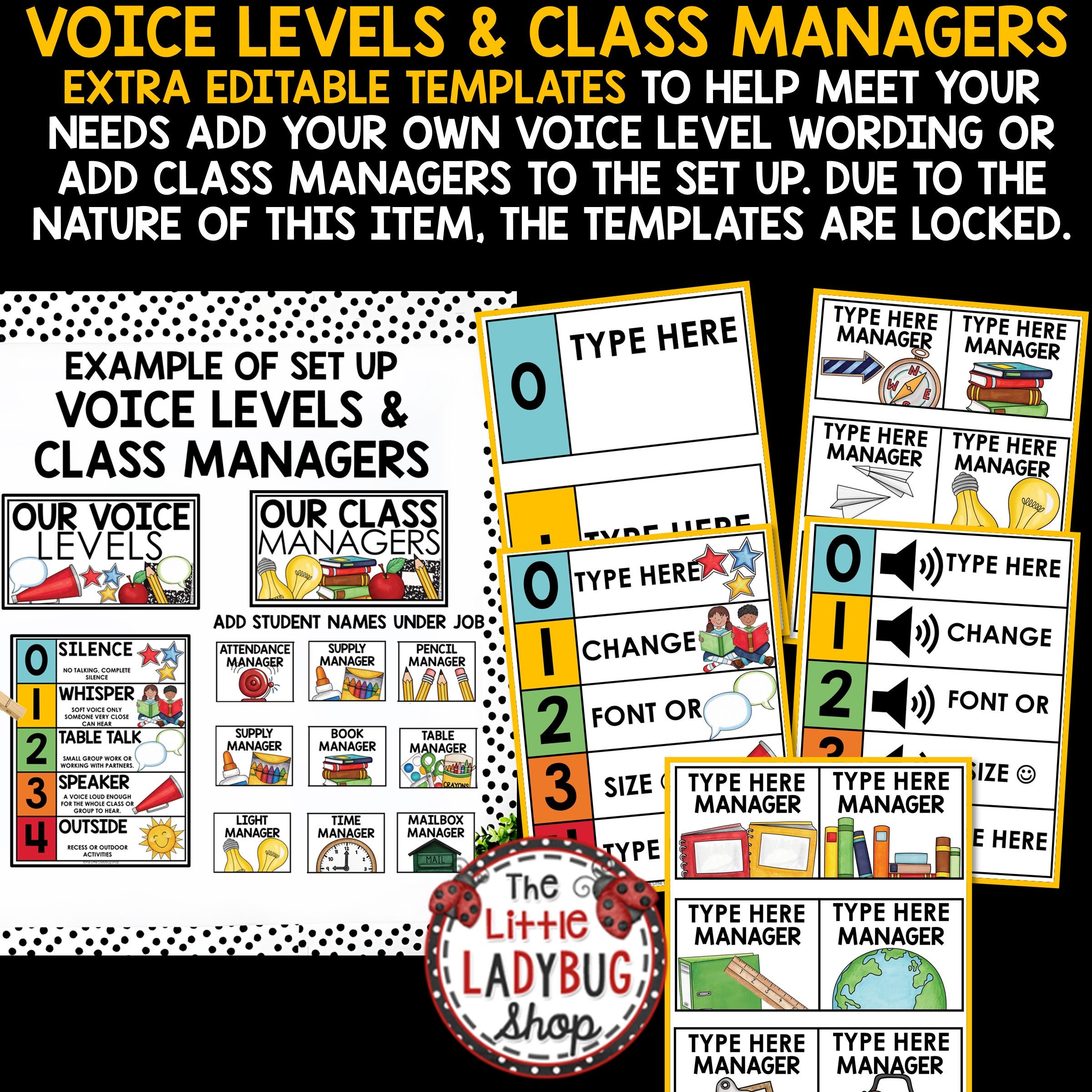 Class Voice Level Charts Posters Student Jobs Managers | Voice Level ...