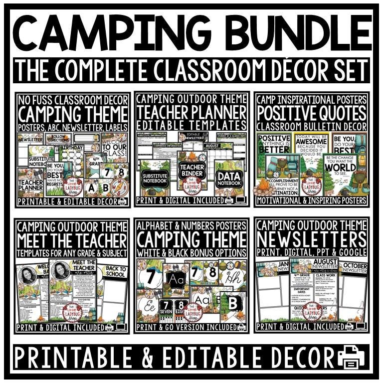 Outdoor Camp Theme Classroom Décor Bundle | Camping Posters Bulletin ...