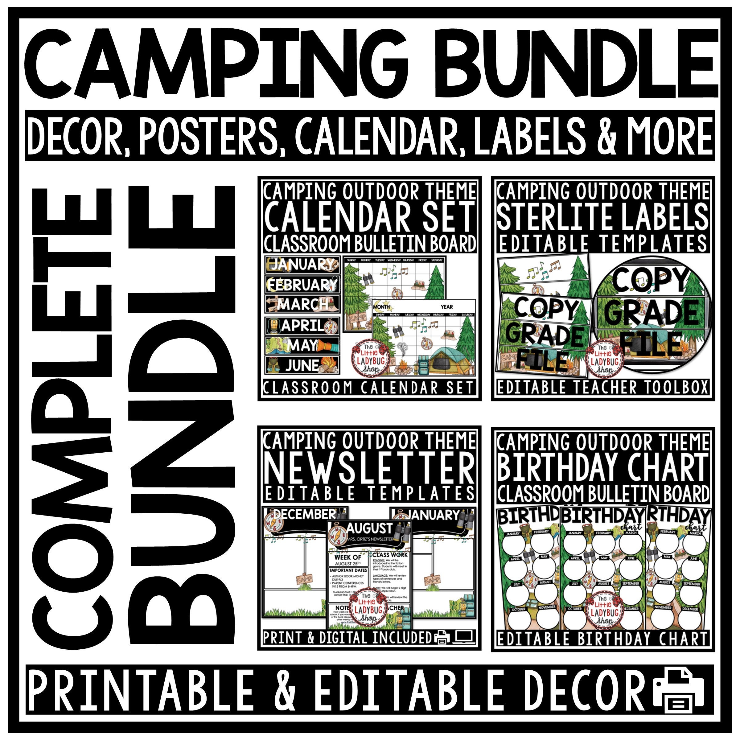 Outdoor Camp Theme Classroom Décor Bundle | Camping Motivational Quote ...