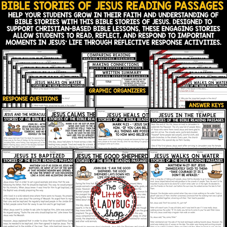 Christian Bible Stories Reading Passages | Bible Study Worksheets ...