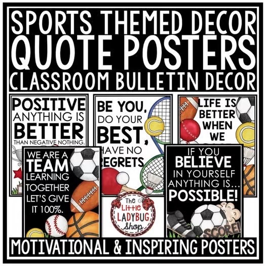 Sports Theme Classroom Decor Bulletin Board Sports Theme Motivational ...