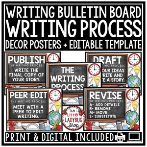 Writing Process Pencil Poster | Back to School Bulletin Board | Giant ...