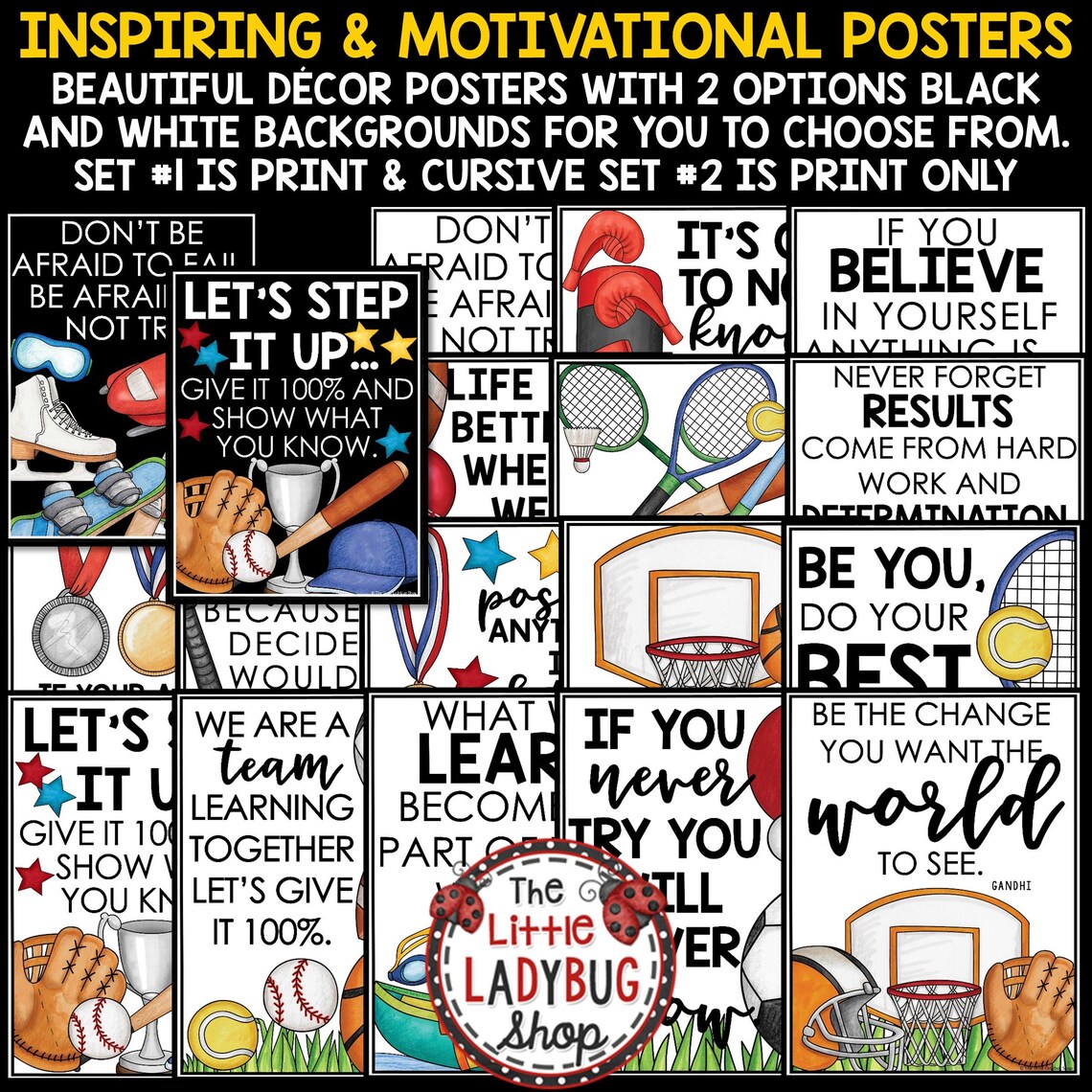 Sports Theme Classroom Decor Bulletin Board | Sports Motivational Quote ...