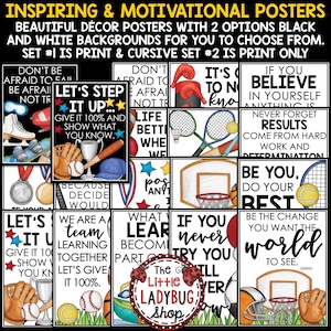 Sports Theme Classroom Decor Bulletin Board | Sports Motivational Quote ...