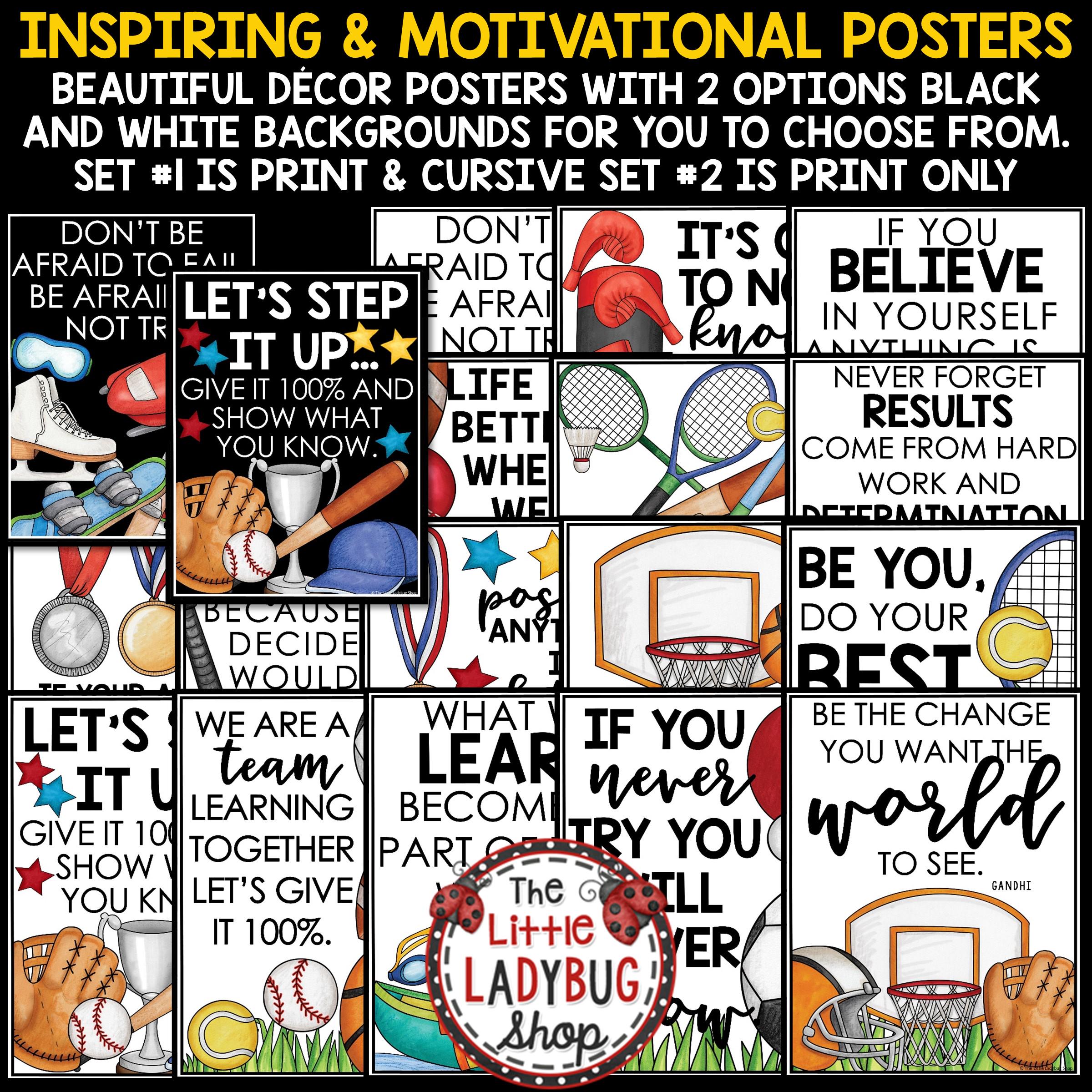 Sports Theme Classroom Decor Bulletin Board | Sports Motivational Quote ...