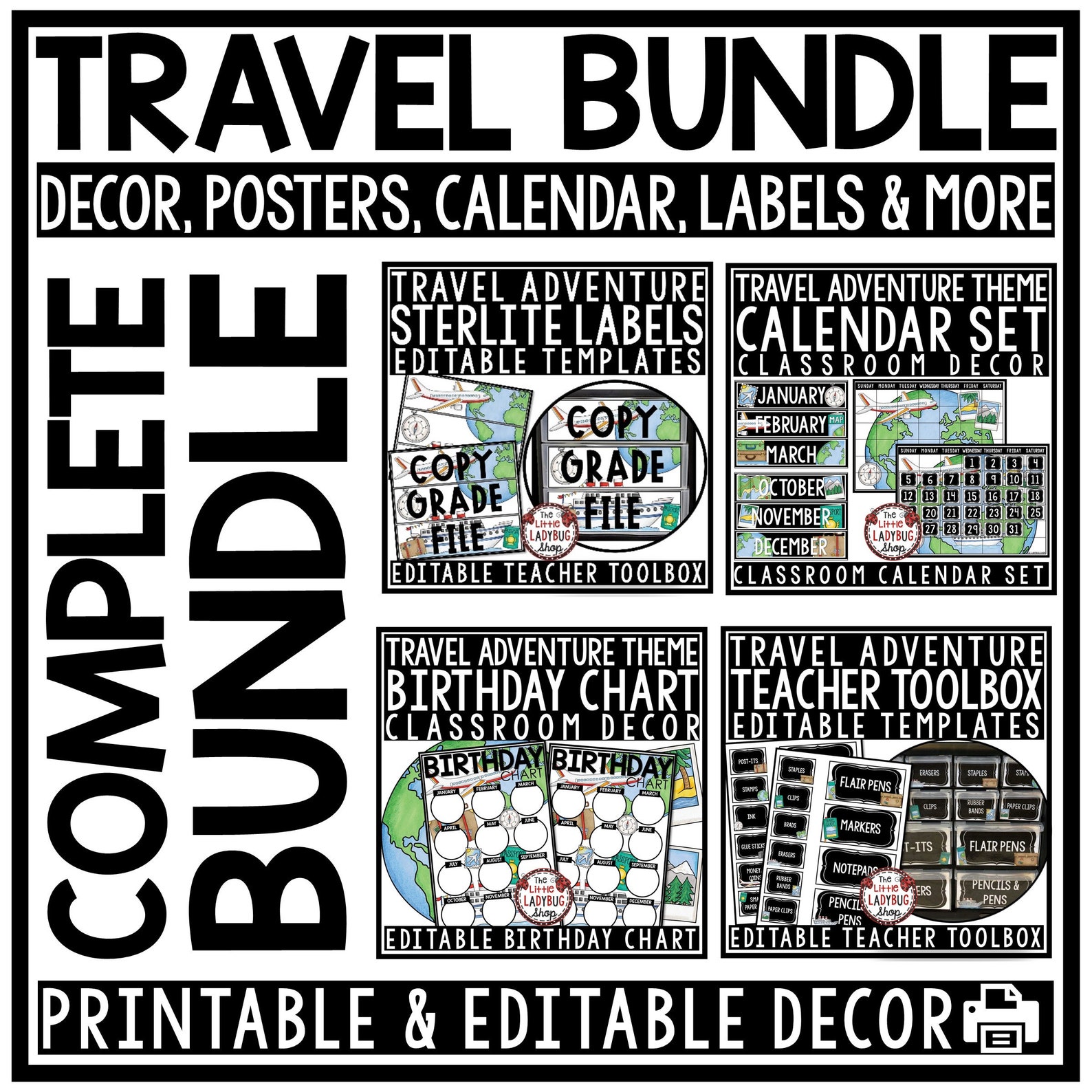 Adventure Travel Theme Classroom Décor Bundle | Travel Theme ...
