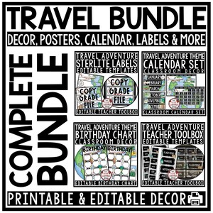 Adventure Travel Theme Classroom Décor Bundle | Travel Theme ...