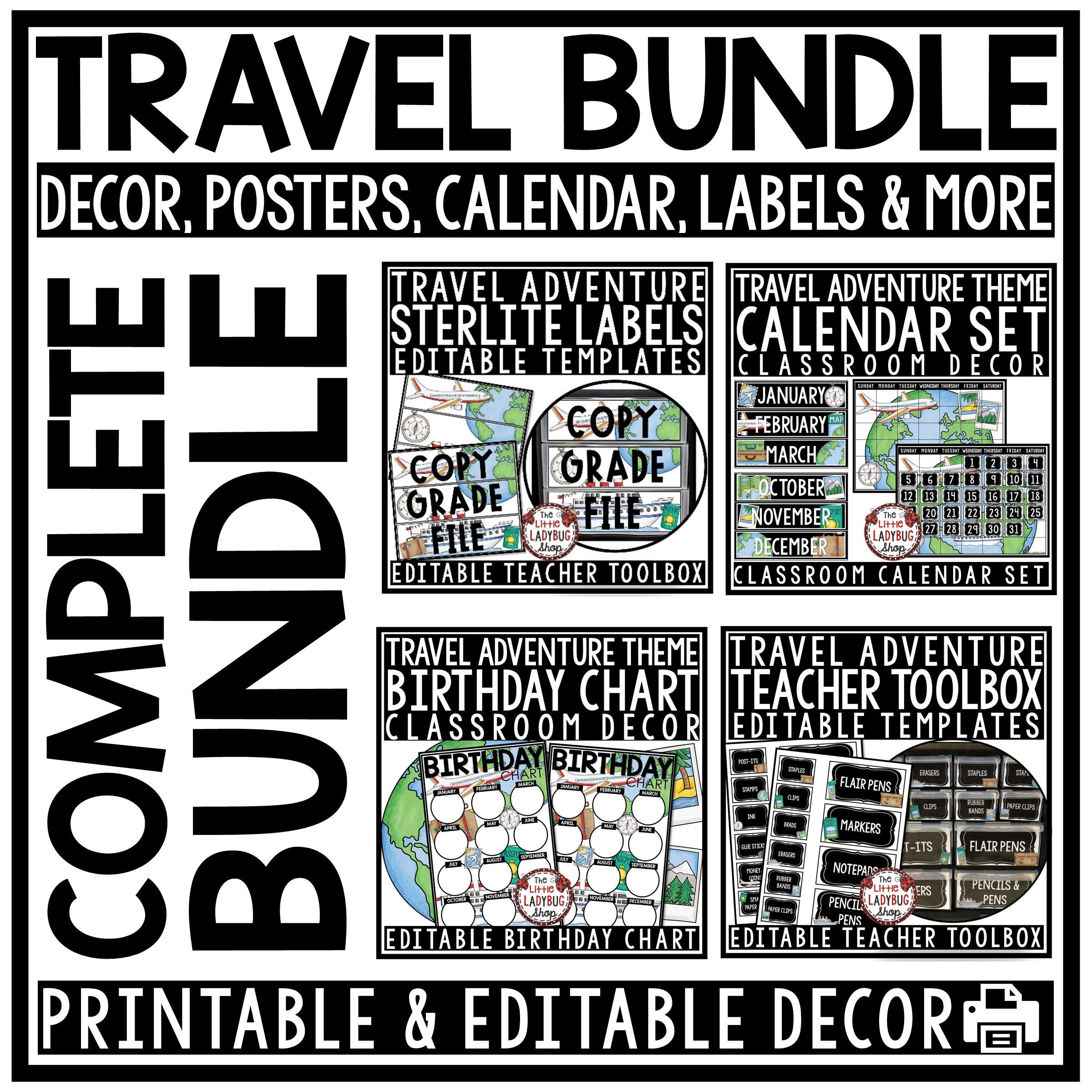 Adventure Travel Theme Classroom Décor Bundle | Travel Theme ...