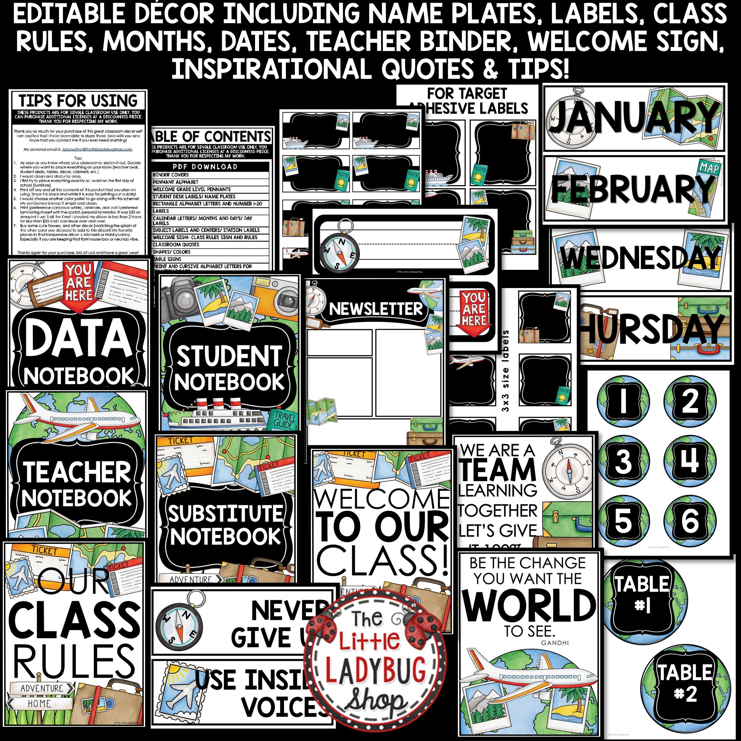 Adventure Travel Theme Classroom Décor Bundle | Travel Theme ...