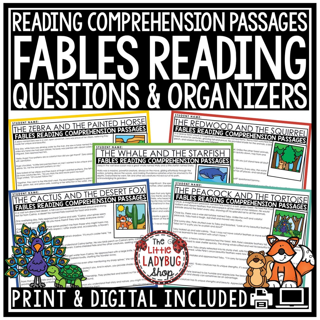 Fables Reading Passages | Fables Stories | Teaching Theme Activities ...