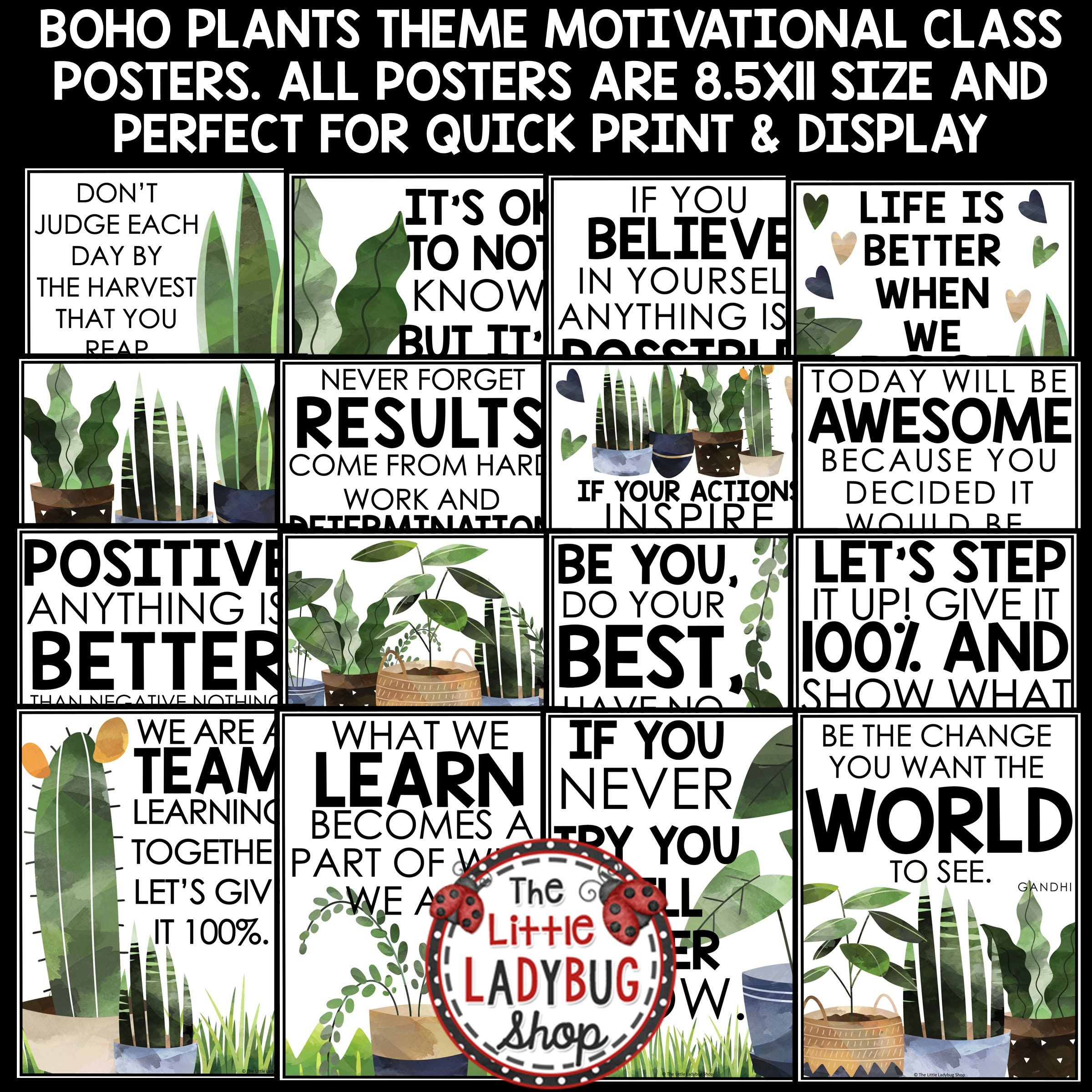 Boho Plants Theme Classroom Decor Bulletin Board House Plants ...