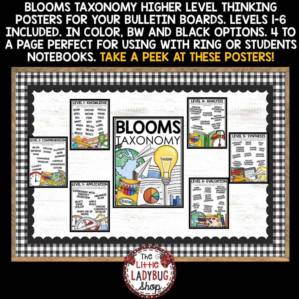 Blooms Taxonomy Posters Anchor Charts Blooms Taxonomy Questions Chart ...