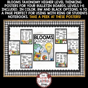 Blooms Taxonomy Posters Anchor Charts | Blooms Taxonomy Questions Chart ...