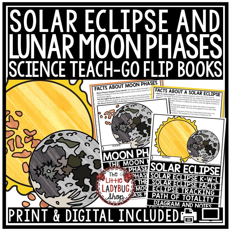 Total Solar Eclipse 2024 Activities | Solar Eclipse Worksheets Lunar ...