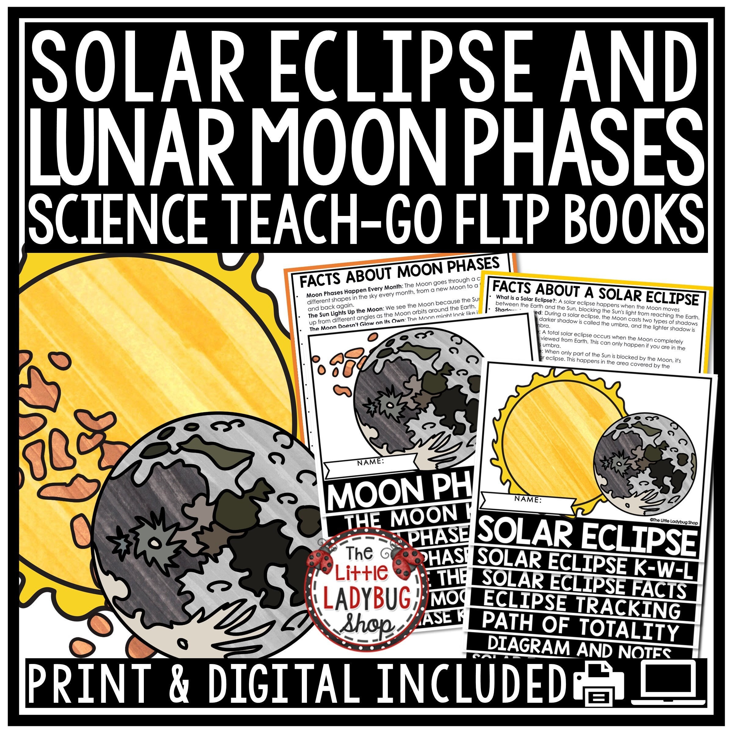 Total Solar Eclipse 2024 Activities | Solar Eclipse Worksheets Lunar ...