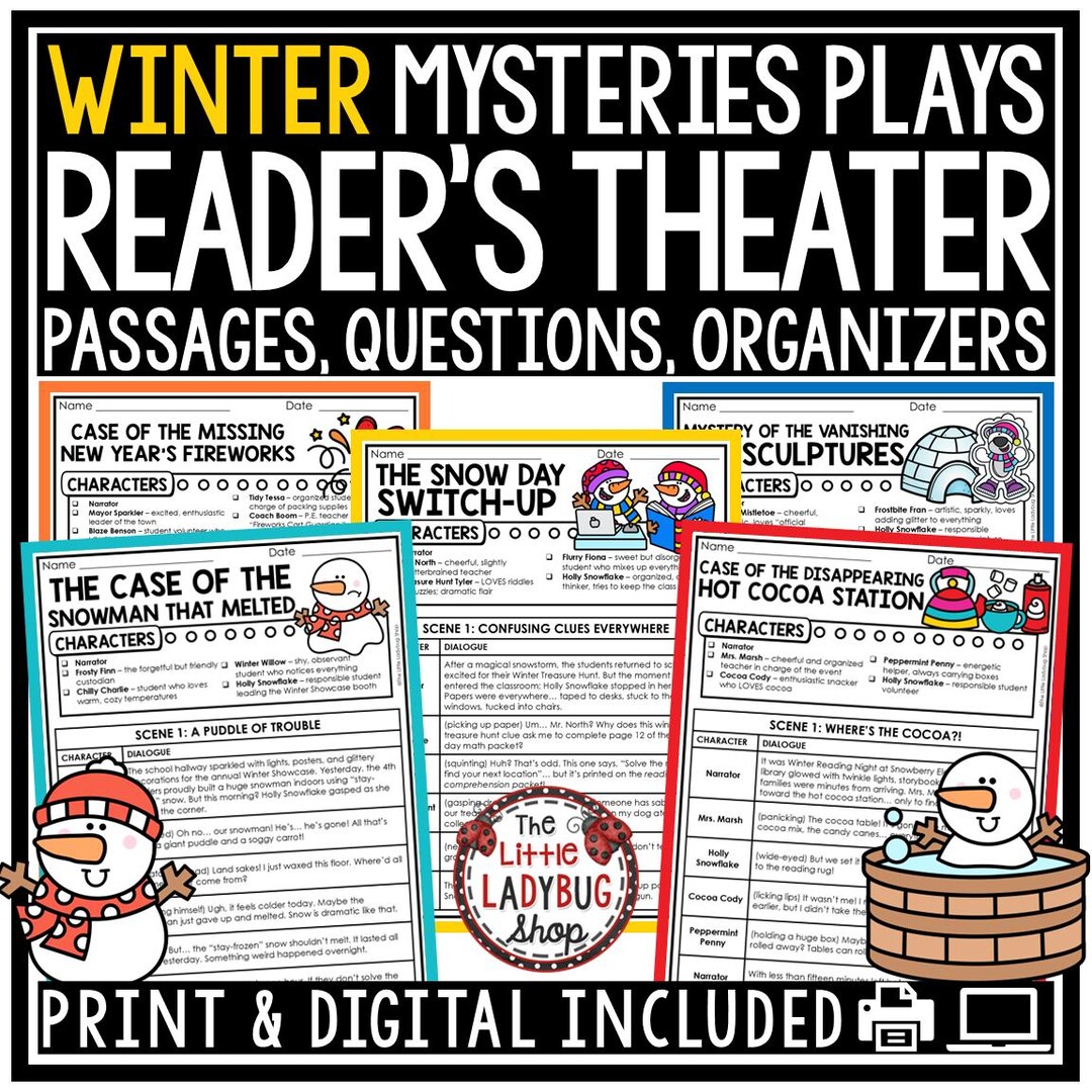 Winter Mystery Readers Theater Plays | Winter New Years Readers Theater ...