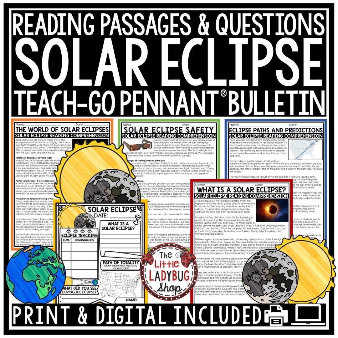 Actividades del eclipse solar total 2024 / Pasajes de lectura del ...