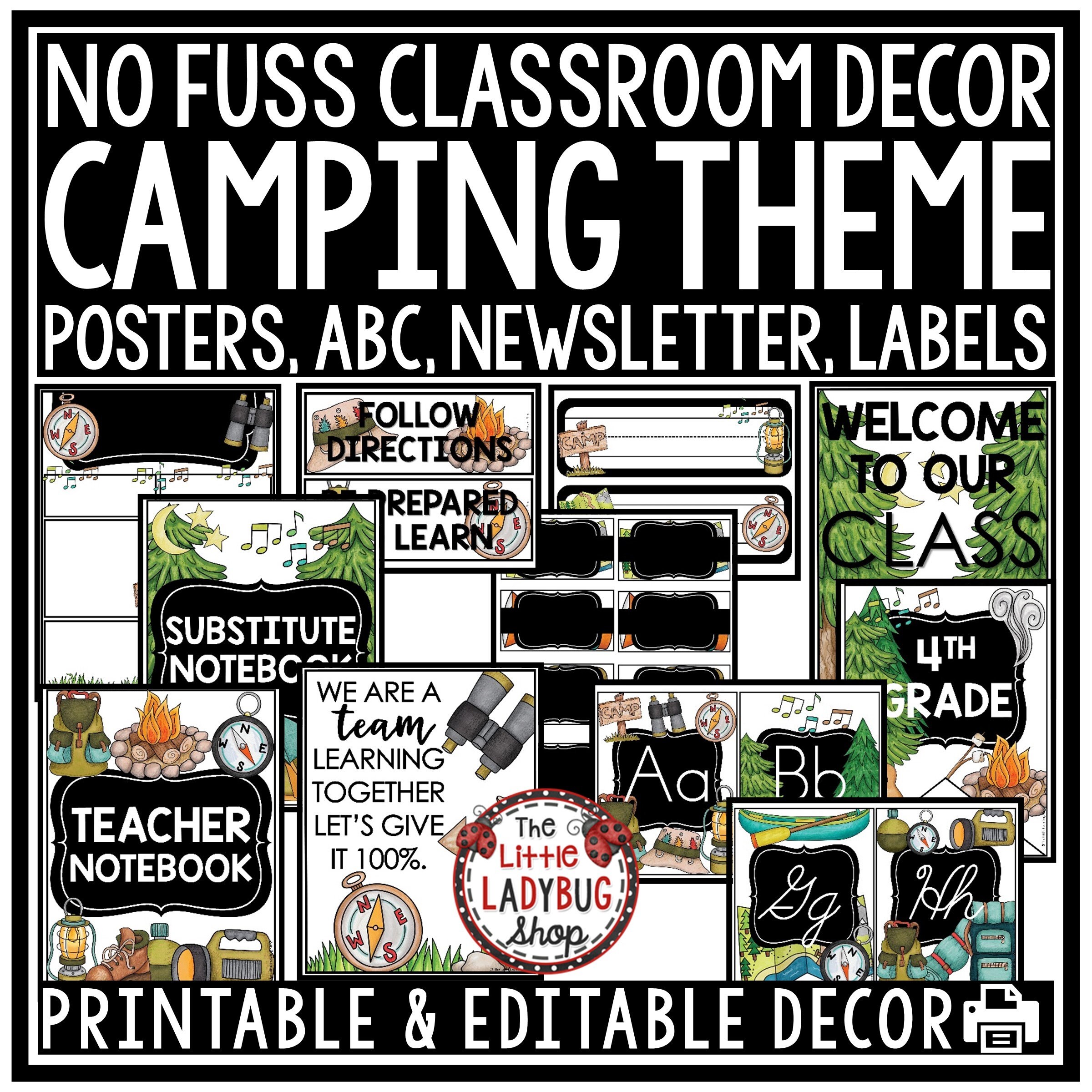 Outdoor Camp Theme Classroom Décor Bundle | Camping Motivational Quote ...