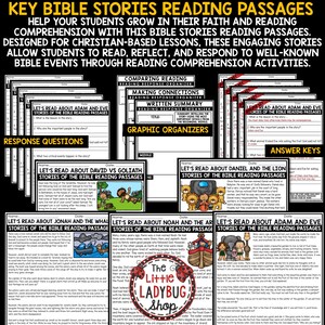 Christian Bible Stories Reading Passages | Bible Study Worksheets ...