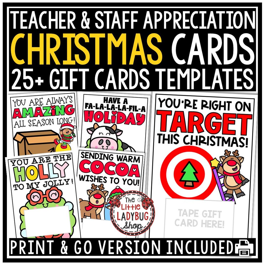 Christmas Gift Card Holder Printable | Holiday Teacher Staff Thank You ...