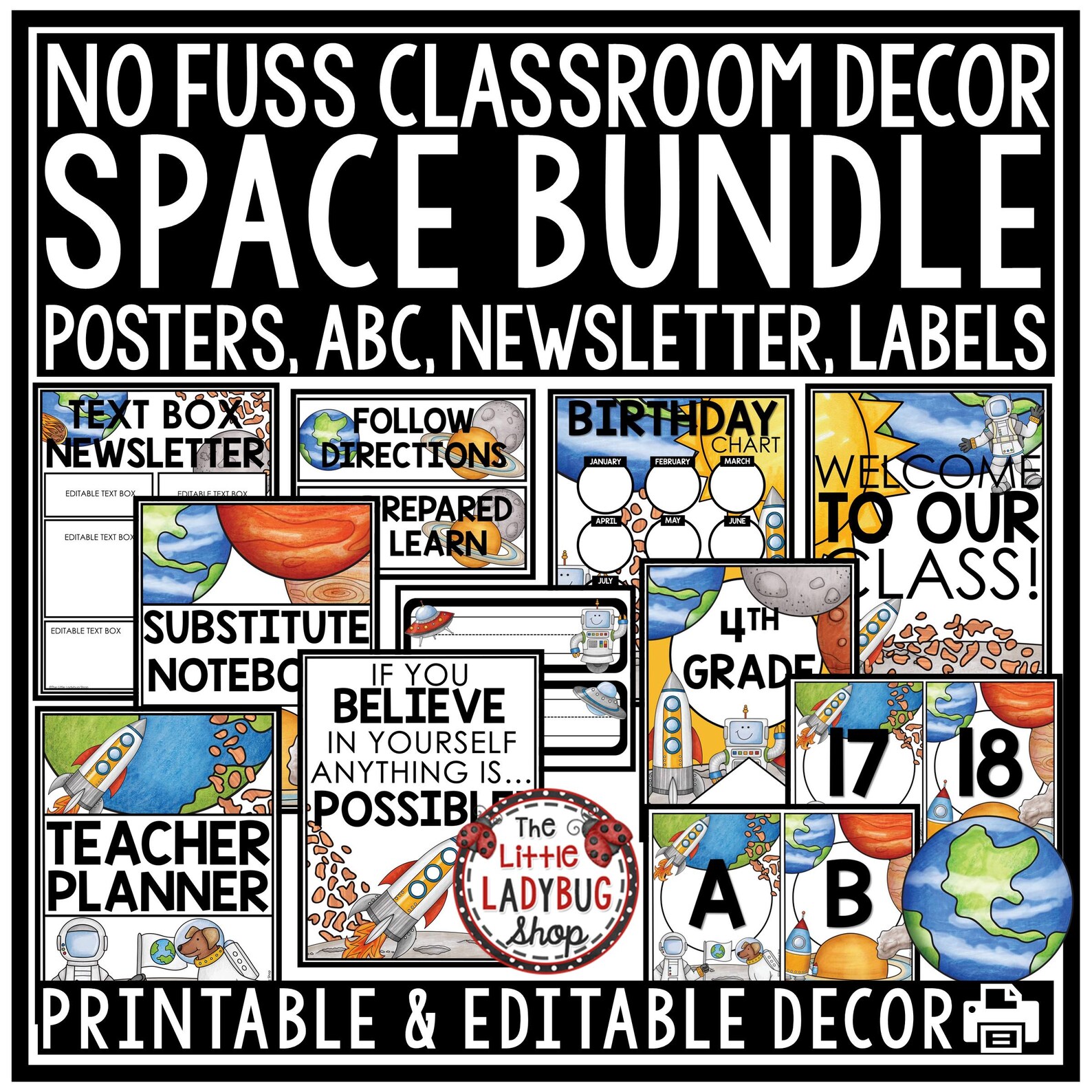 Space Theme Classroom Decor Bundle | Outer Space Theme Class Decor ...
