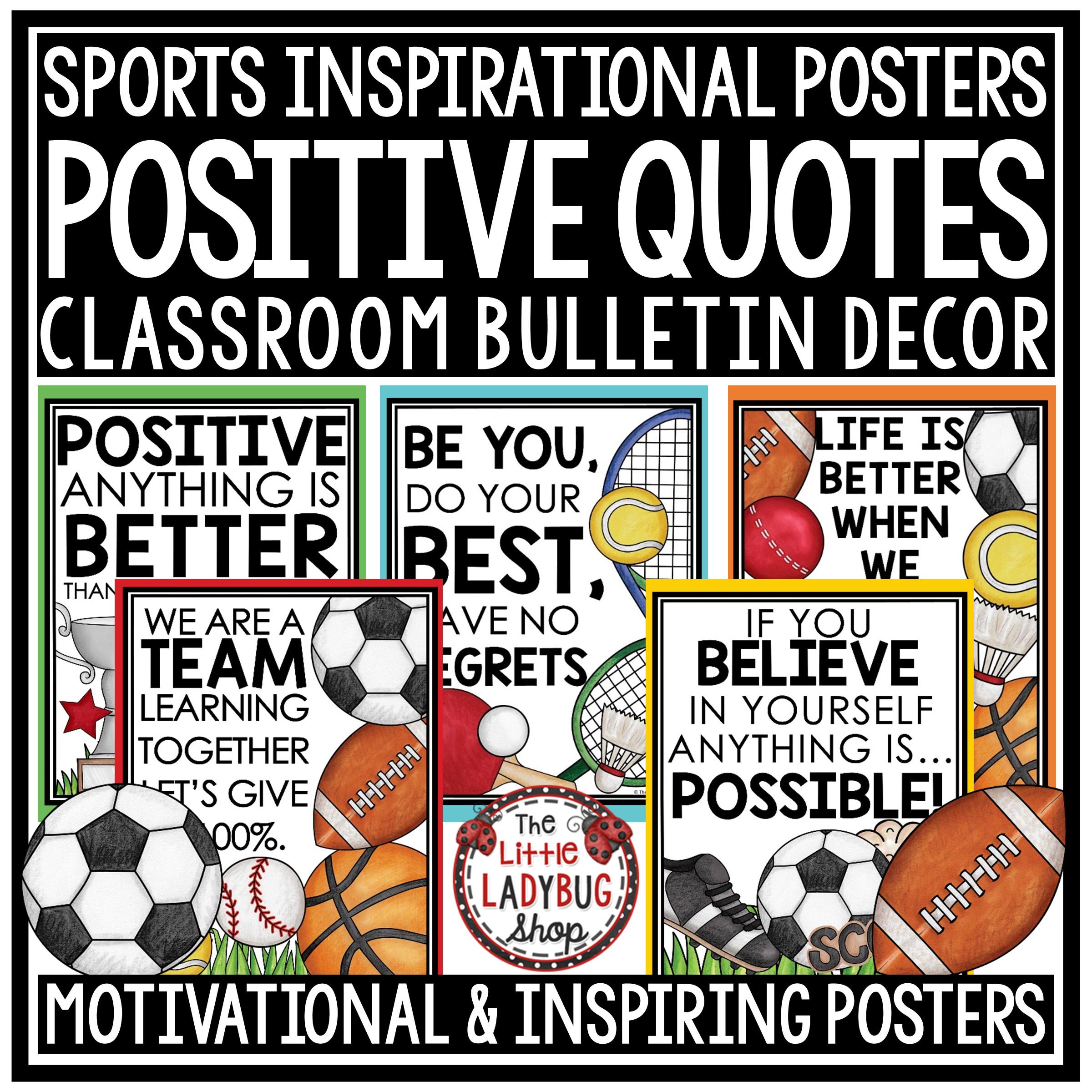 Sports Theme Classroom Decor Bundle | Sports Theme Motivational Quote ...