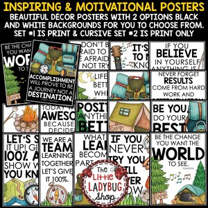 Camping Theme Classroom Decor Bulletin Board | Camp Motivational Quote ...