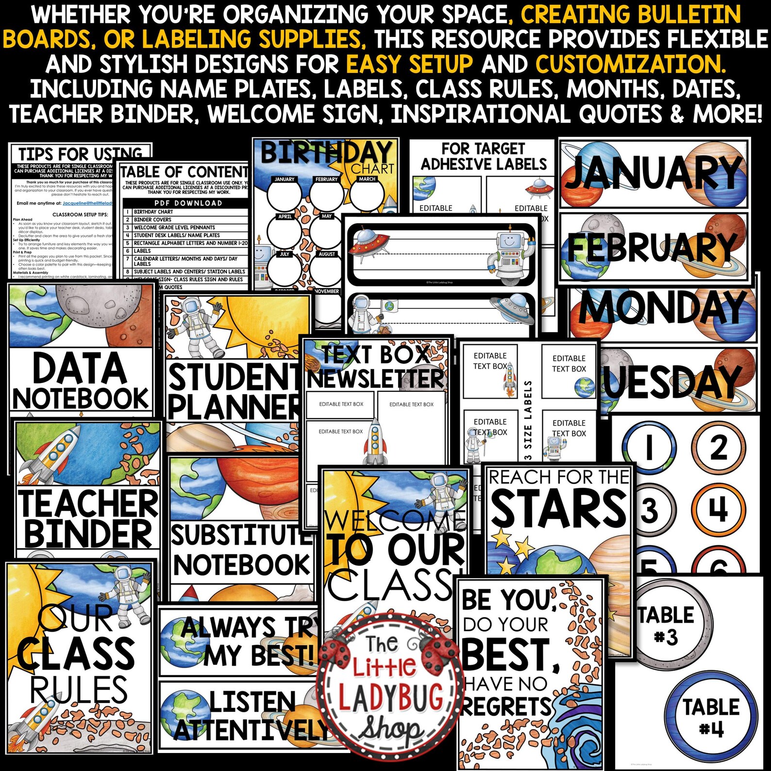 Space Theme Classroom Decor Bundle | Outer Space Theme Class Decor ...