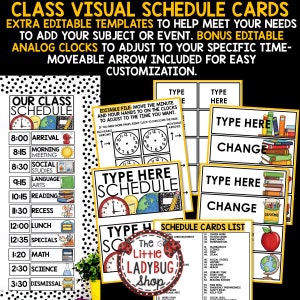 Class Daily Visual Schedule Cards Templates With Pictures | Daily ...