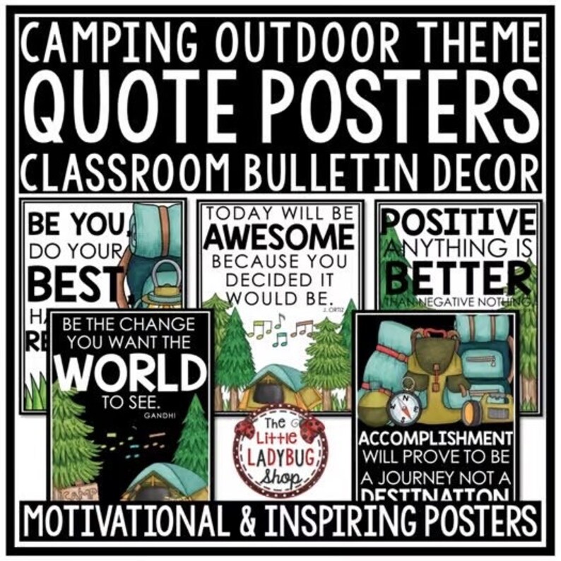 Camping Theme Classroom Decor Bulletin Board Camping Theme Motivational ...