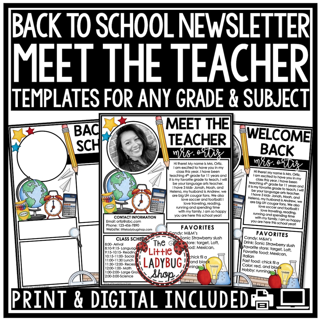 Meet the Teacher Template Newsletter Template for School Teacher ...