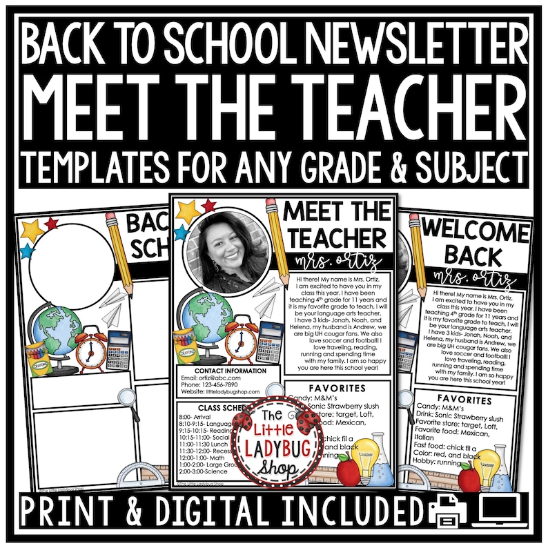 Meet the Teacher Template | Newsletter Template for School | Teacher ...