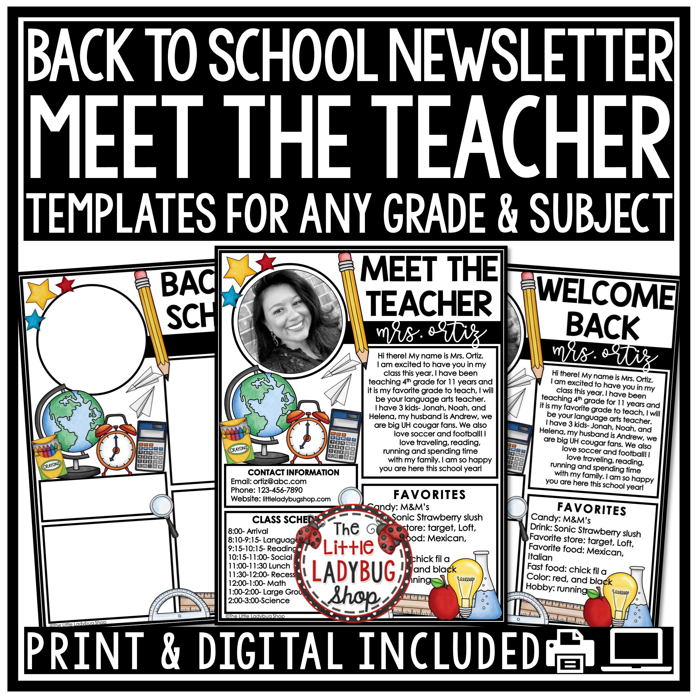 Meet the Teacher Template | Newsletter Template for School | Teacher ...