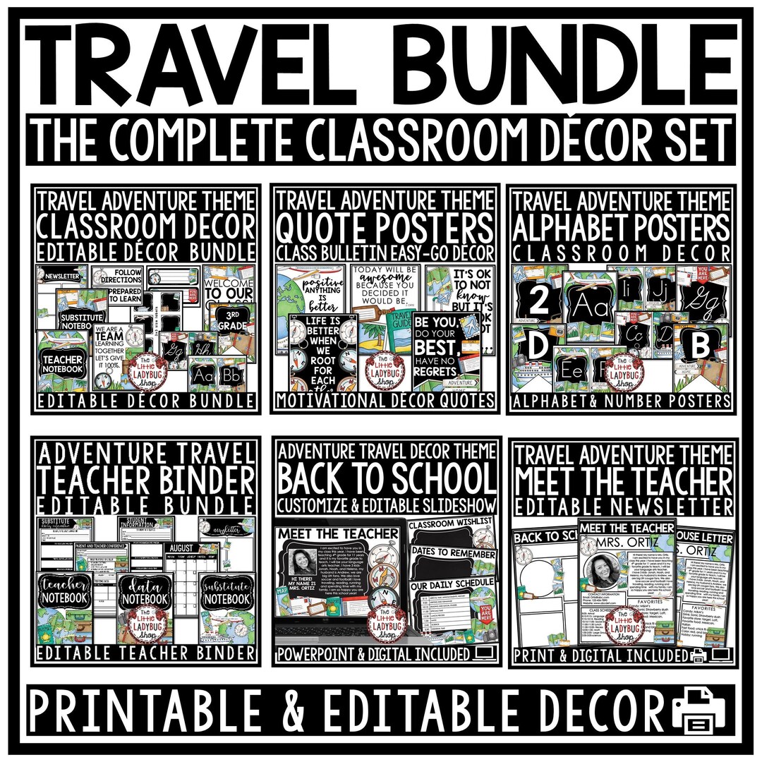 Adventure Travel Theme Classroom Décor Bundle | Travel Theme ...