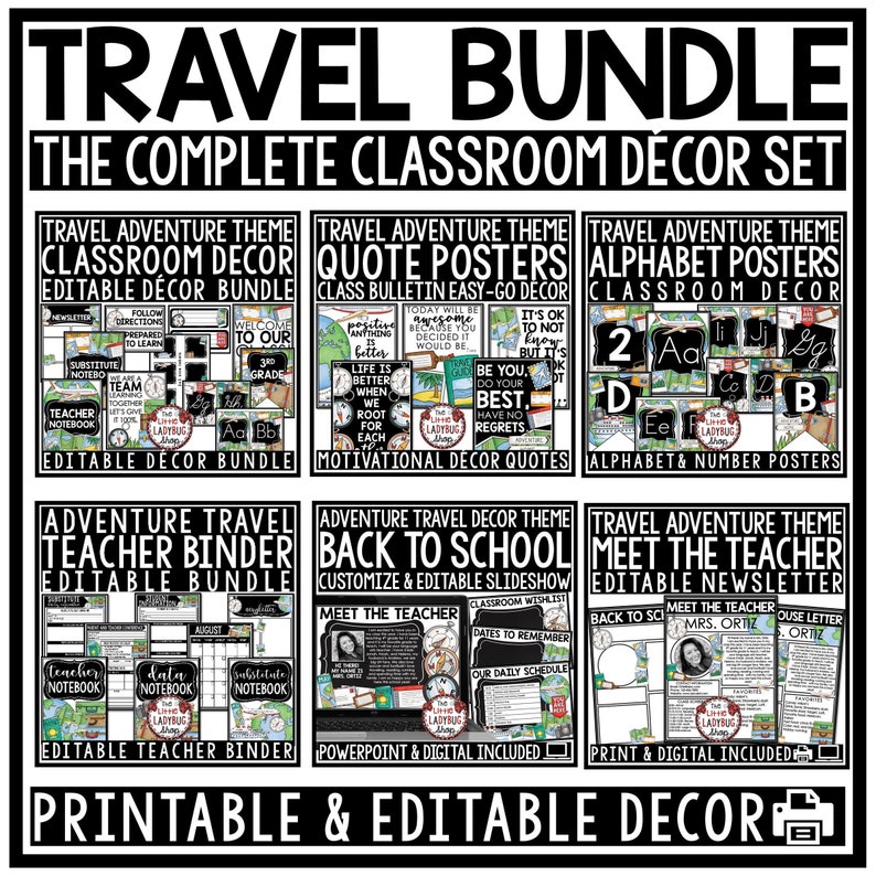 Adventure Travel Theme Classroom Décor Bundle | Travel Theme ...